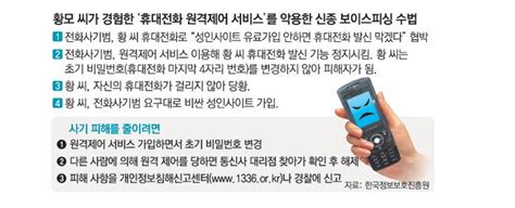 신종 보이스 피싱 휴대전화 비밀번호를 바꾸자~