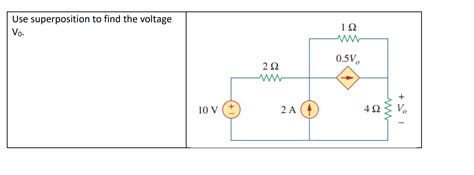Solved Use Superposition To Find The Voltage V0