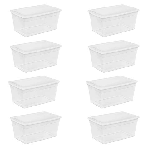 Sterilite Storage Box Stackable Bin With Lid Plastic Container To