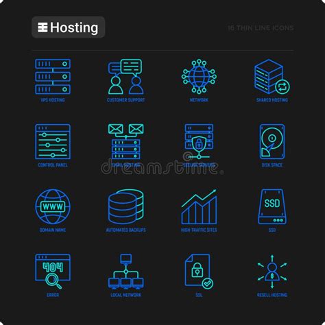 Server And Local Network Bold Black Silhouette Icons Set Isolated On White Cloud Storage