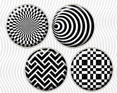 Mod Geometrics 1 Inch Circles 25mm Digital Collage Sheet Instant