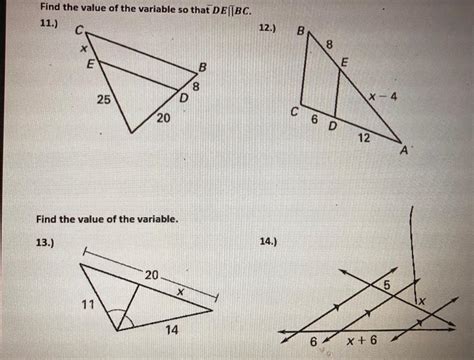 [answered] Find The Value Of The Variable So That De Bc 11 E 13 25 Find