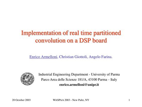 PPT Implementation Of Real Time Partitioned Convolution On A DSP