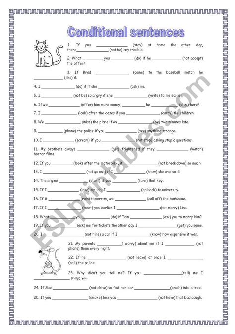 conditional sentences types 1 2 3 esl worksheet by chusin