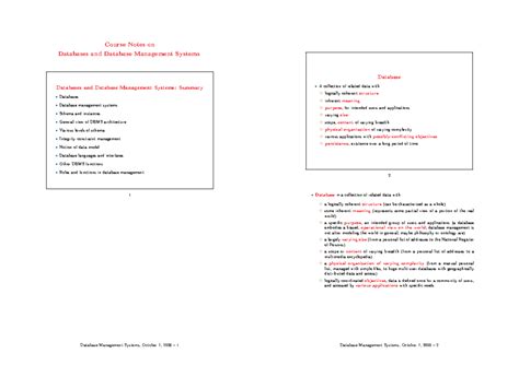 Dbmsnotes Database Course Notes On Databases And Database