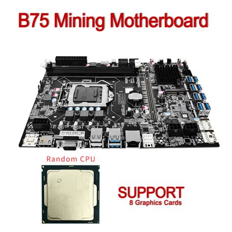 【bartley0】b75 Mining Motherboard 8 Usb 3 0 To Pcie X16 Pci E 16x Lga 1155 Random Cpu Ddr3 Sata