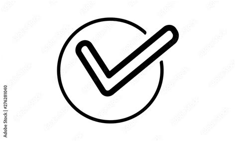 Check Mark In Circle Isolated On White Background Vector Image Stock Vector Adobe Stock