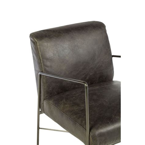 Foundry Ebony Leather Lounge Chair Indigo Lounge