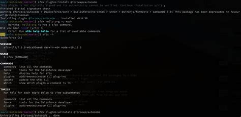 Salesforcedx Cli SFDX Hello Org Plugin Not Available When Installed