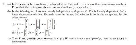 Solved A ﻿let U V ﻿and W ﻿be Three Linearly Independent