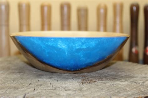 Walnut Epoxy Shell With Blue Epoxy Resin Etsy Uk
