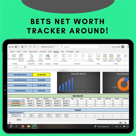 Net Worth Tracker Template For Excel Net Worth Dashboard Personal Assets And Liabilities