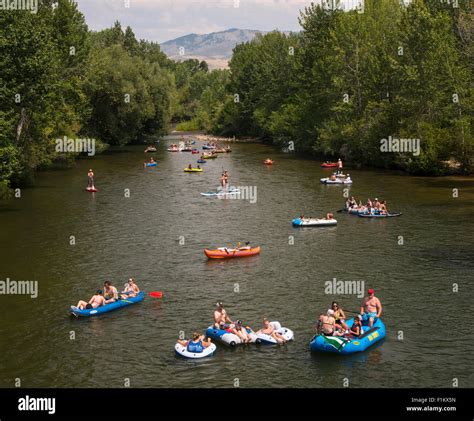 People Floating The Boise River On A Summer Day Boise Rver Greenbelt