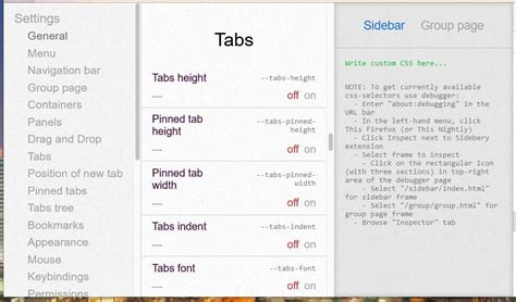 how to add a vertical tab sidebar to firefox