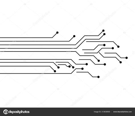 Circuit Board Lanes Abstract Communication Technology Vector Background Illustration Stock