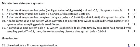 Solved Discrete Time State Space Systems 7 A Discrete Time