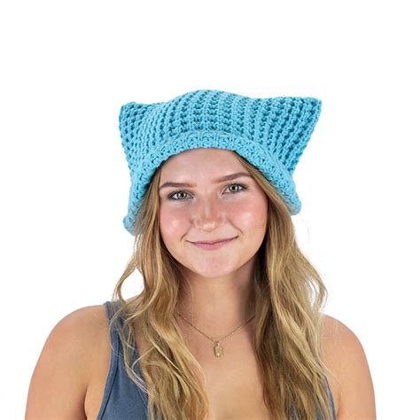 Aqua Blue Solid Cat Beanie