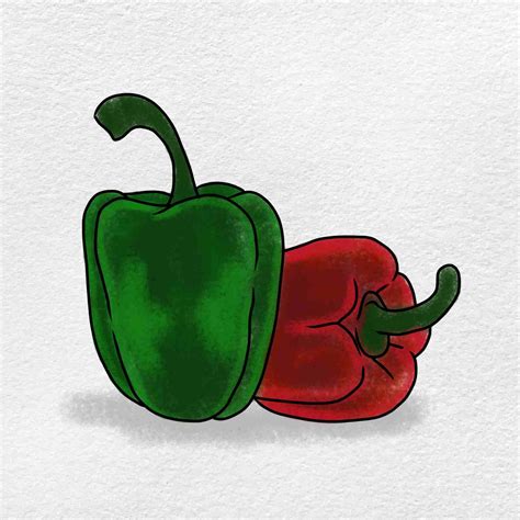 Green Bell Pepper Drawing