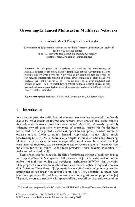 Pdf Grooming Enhanced Multicast In Multilayer Networks