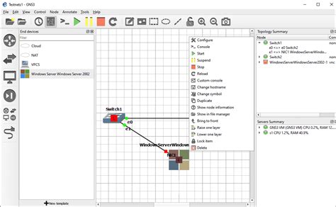 Simulating Complex Networks With GNS Sysops