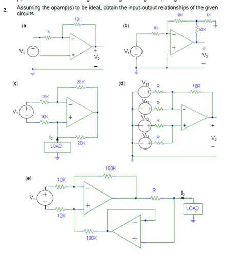Solved Assuming The Opamp S To Be Ideal Obtain The Chegg Com