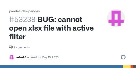 Bug Cannot Open Xlsx File With Active Filter Issue Pandas