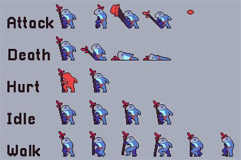 Enemies Character Pixel Art By Free Game Assets Gui Sprite Tilesets