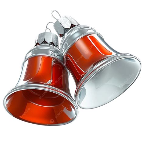 Campanas De Navidad Festivas De Rojo Y Plata Con Una Superficie