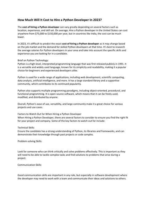 Ppt How Much Will It Cost To Hire A Python Developer In 2023 Powerpoint Presentation Id12253589