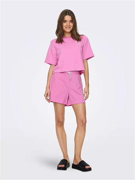 Only T Shirt Cropped Fit Onlsasja Pink