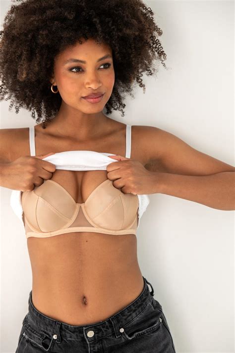 Ribbed Cotton Lace Trim Hidden Bra Cami Top In White Pour Moi