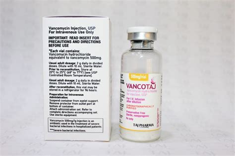 Vancomycin Hydrochloride For Injection Usp 500mg Vancotaj