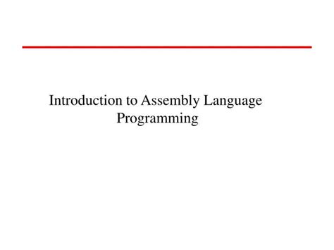 ppt introduction to assembly language programming powerpoint