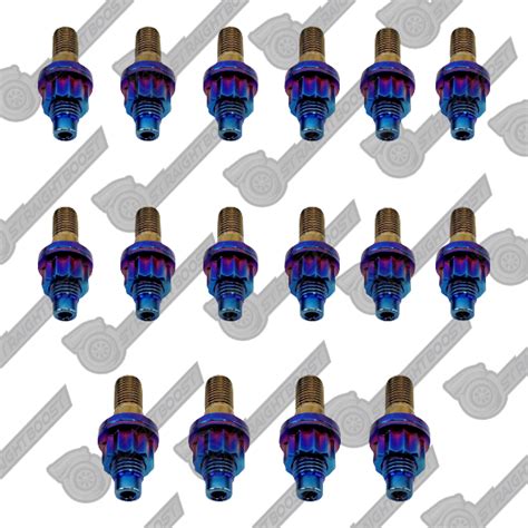 16pc Titanium Extended Exhaust Manifold Studs For Bmw S62 V8 E39 M5 Z8