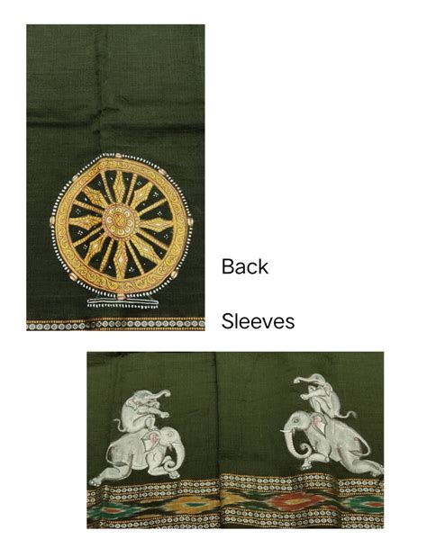 Pattachitra Konarka Chakra Unstitched Border Fabric Sanskriti Cuttack