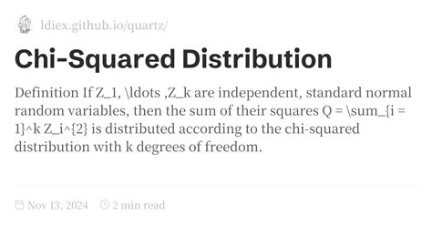 Chi Squared Distribution Chi Squared Distribution