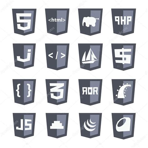 Vector Web Shields Icono Conjunto Variante Gris Vector Gr Fico