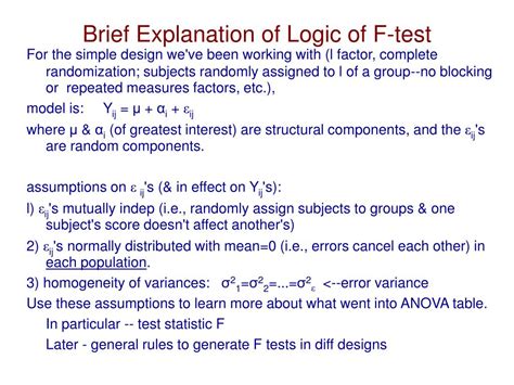 PPT The F Test PowerPoint Presentation Free Download ID