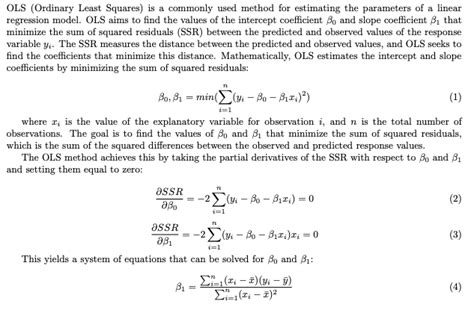 Ols Ordinary Least Squares Is A Commonly Used