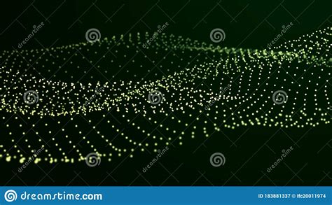 Abstract Wave With Points Big Data Dynamic Wave Background 3d Rendering Stock Illustration