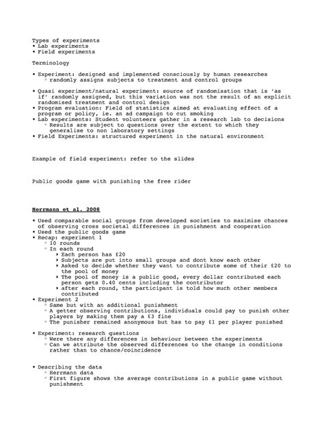 Collecting And Analysing Data From Experiments Types Of Experiments Lab Experiments • Field