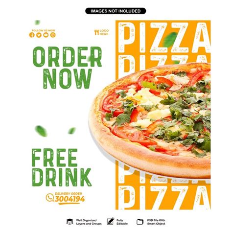 음식 소셜 미디어 게시물 템플릿 디자인 프리미엄 Psd 파일