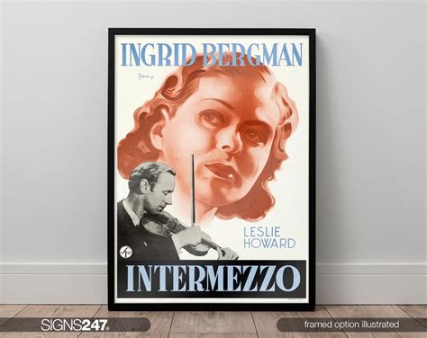 Intermezzo Poster Ingrid Bergman Leslie Howard Gosta Ekman 1936