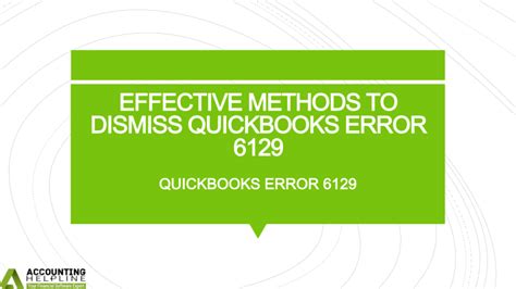 Fix Quickbooks Error 6129 Effective Solutions