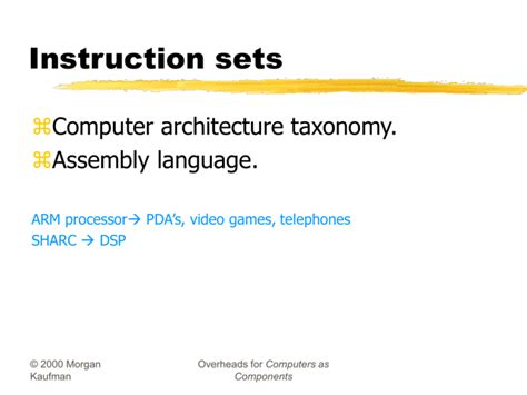 Instruction Sets And Computer Architecture Overview