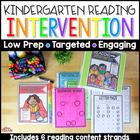 No Prep Reading Intervention Binder Activities For Kindergarten The