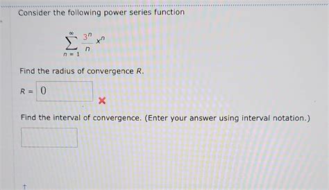 Solved Consider The Following Power Series Function