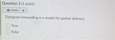 Solved Datagram Forwarding Is A Model For Packet Delivery