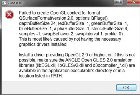 Crash Failed To Create Opengl Cubase Steinberg Forums