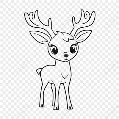 큰 눈 윤곽선 스케치 드로잉을 가진 귀여운 만화 사슴을 특징으로 하는 색칠 페이지 벡터인간의 몸라인 아트 Png 일러스트 무료 다운로드 Lovepik